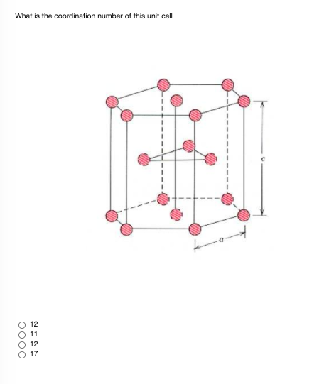 Solved What is the coordination number of this unit cell 011 | Chegg.com