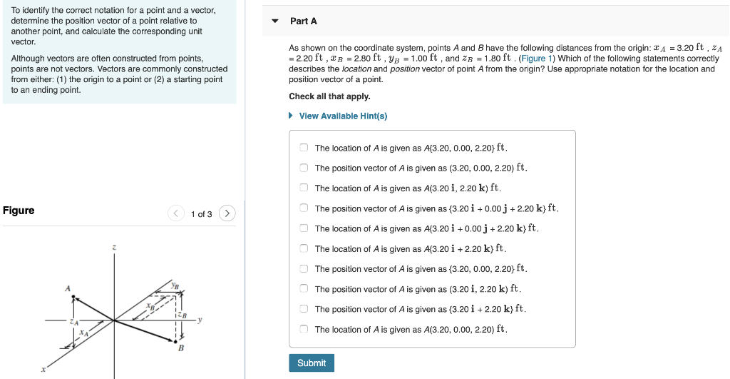 Solved To identify the correct notation for a point and a | Chegg.com