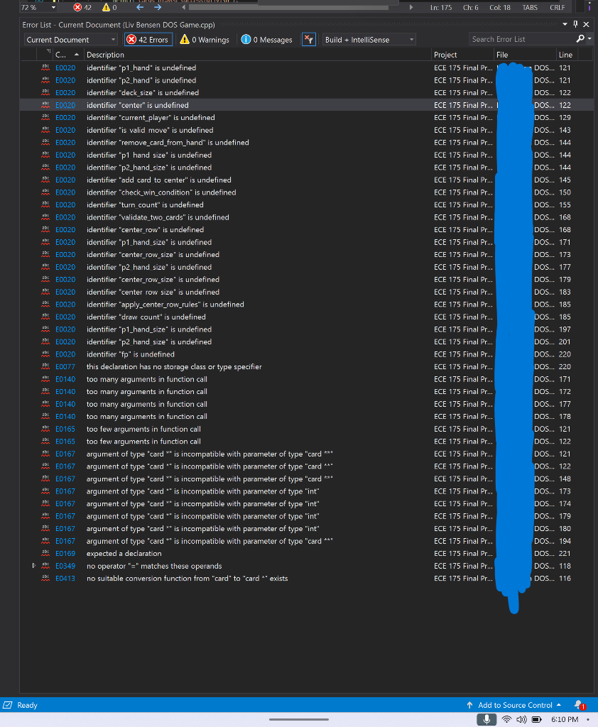 Solved Would anyone mind looking at my errors and the code i | Chegg.com