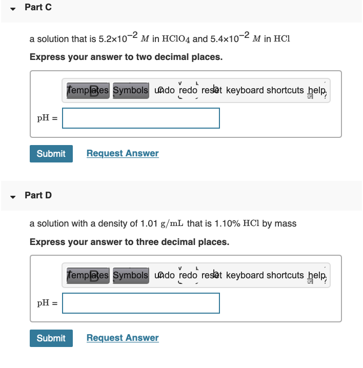 Solved - Part a solution that is 5.2x10-2 M in HC104 and | Chegg.com
