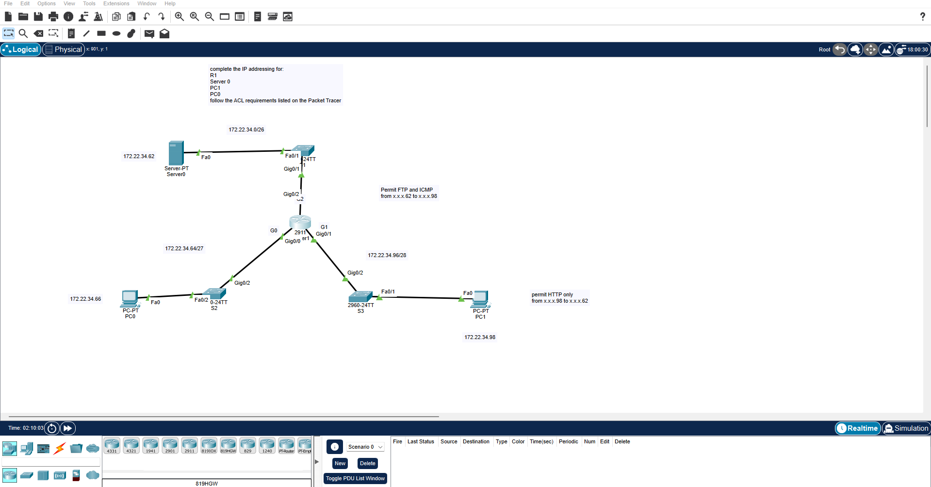 Solved I am having trouble completing the ACL's for this | Chegg.com