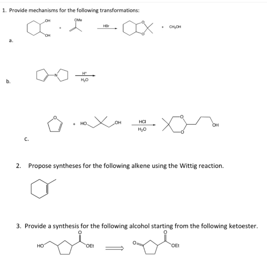 Solved 1. ﻿Provide mechanisms for the following | Chegg.com