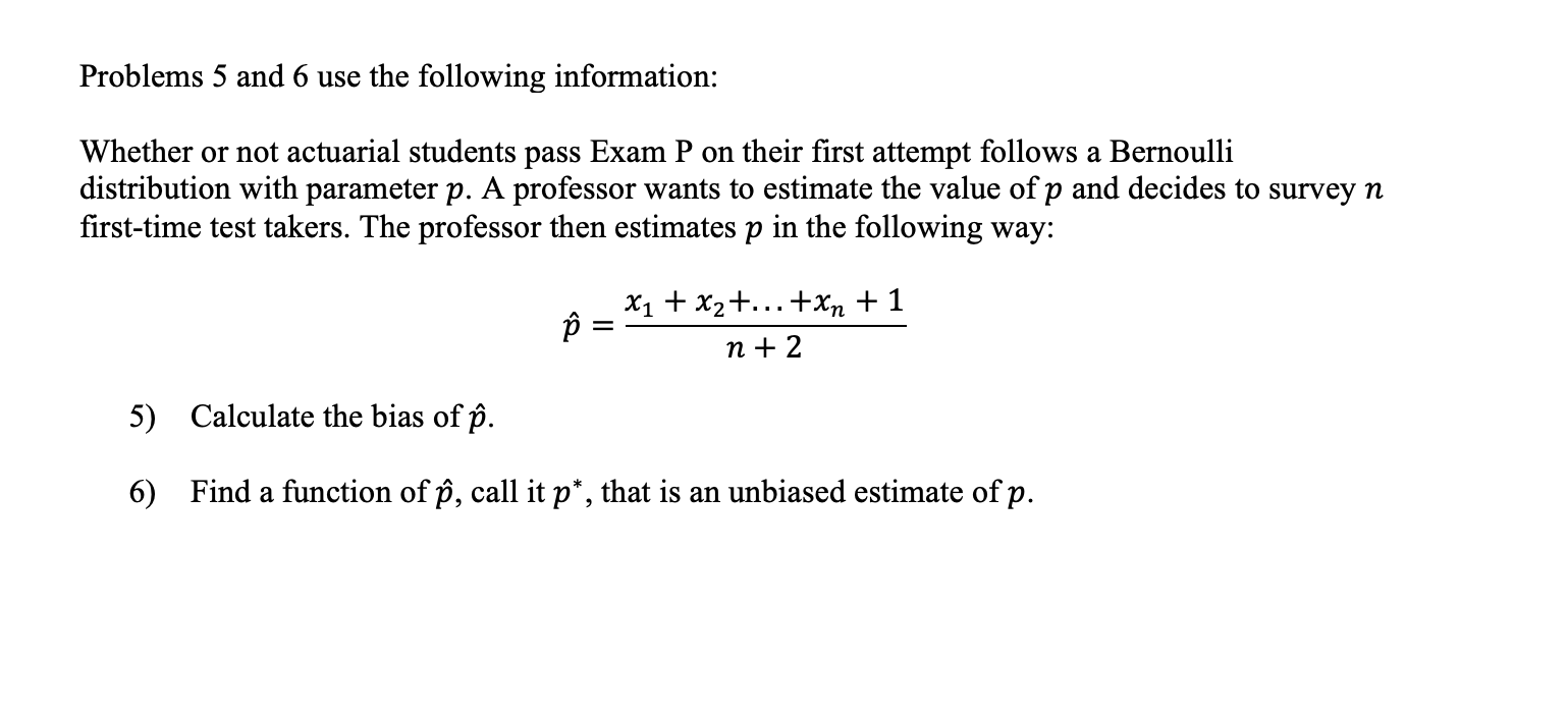 Solved Problems 5 and 6 use the following information: | Chegg.com