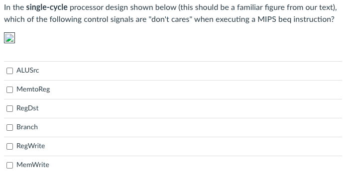 Solved In the single-cycle processor design shown below | Chegg.com