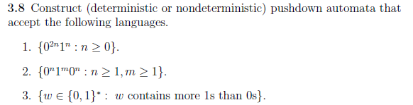 Solved 3.8 Construct (deterministic or nondeterministic) | Chegg.com