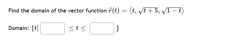 Solved Find the domain of the vector function | Chegg.com