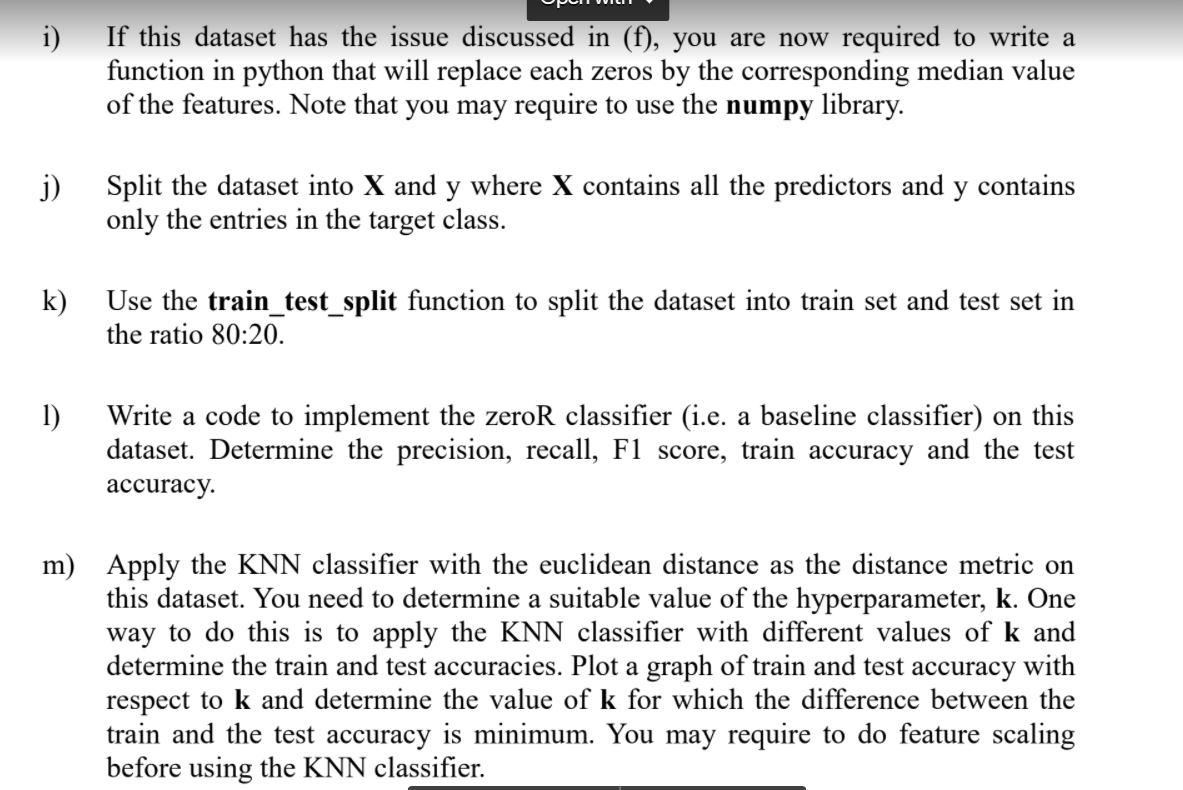 Solved i) If this dataset has the issue discussed in (f), | Chegg.com