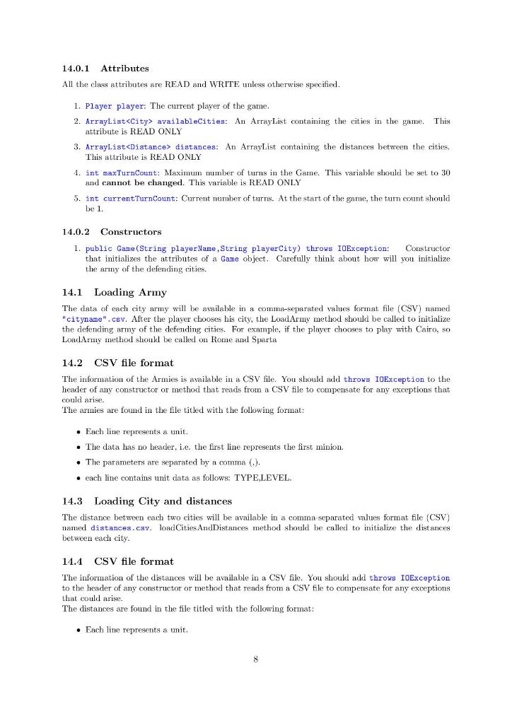 14 Build the (Game) Class Name : Game Package : | Chegg.com