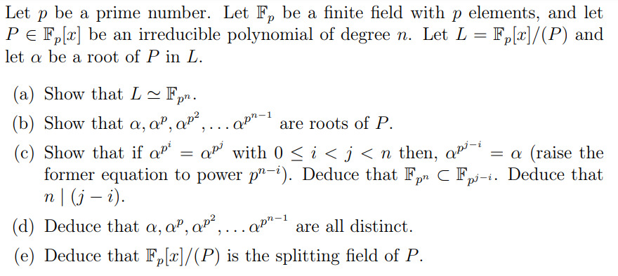 Let p be a prime number. Let Fp be a finite field | Chegg.com
