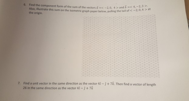 Solved 6, Find the component form of the sum of the vectors | Chegg.com
