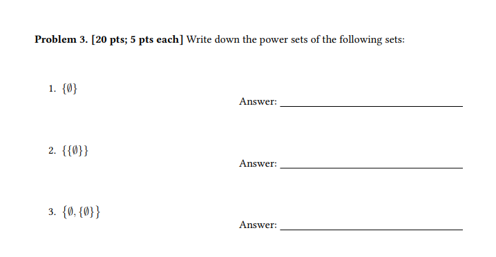 Solved Problem 3. [20 pts; 5 pts each] Write down the power | Chegg.com