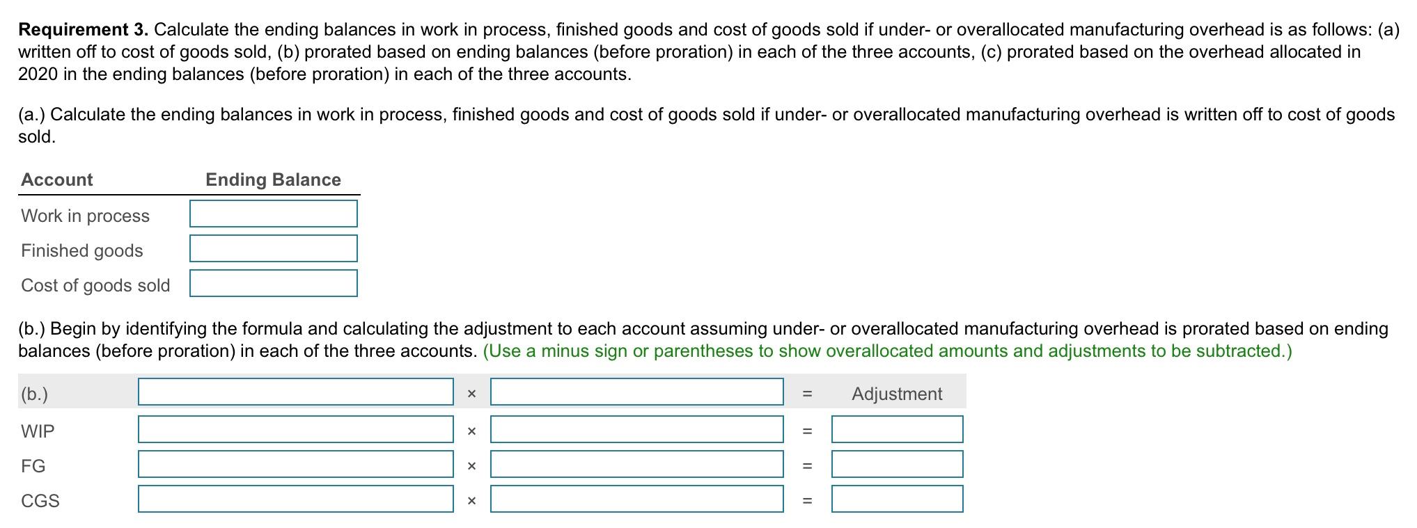 Solved Requirement 1. Calculate the manufacturing overhead | Chegg.com