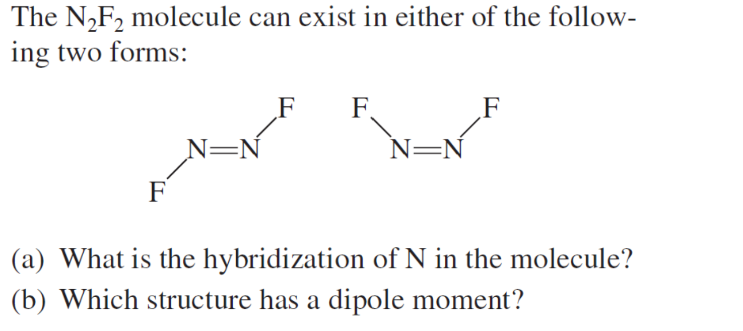 Solved The N2F2 molecule can exist in either of the follow- | Chegg.com