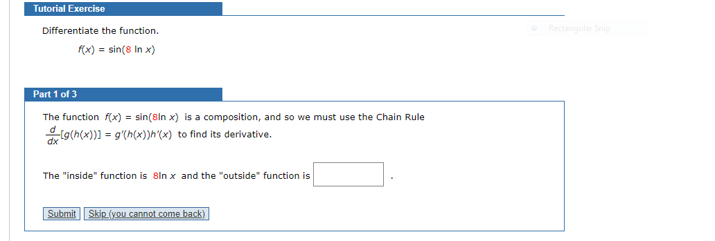 Solved Tutorial Exercise Differentiate the function. f(x) = | Chegg.com