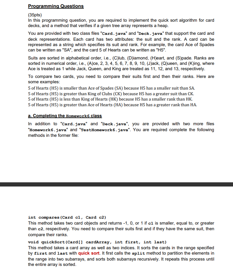 Solved Programming Questions (35pts) In this programming | Chegg.com