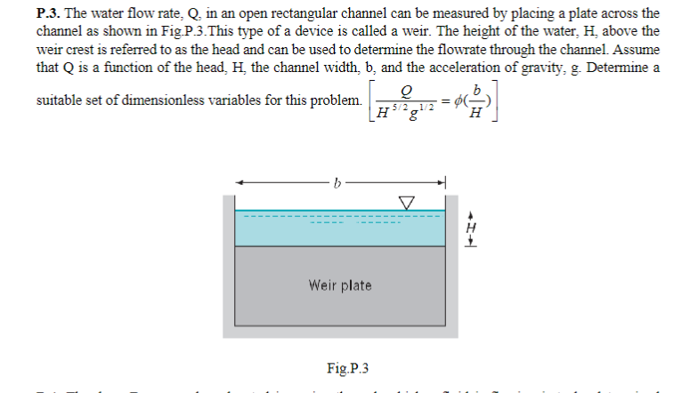Solved P.3. The water flow rate, Q, in an open rectangular | Chegg.com