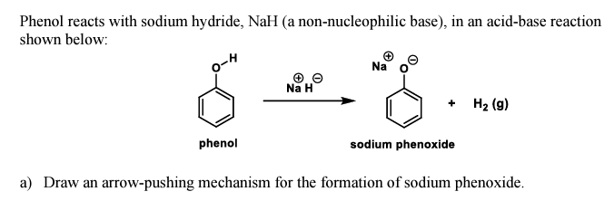Phenol reacts with sodium hydride, NaH (a | Chegg.com