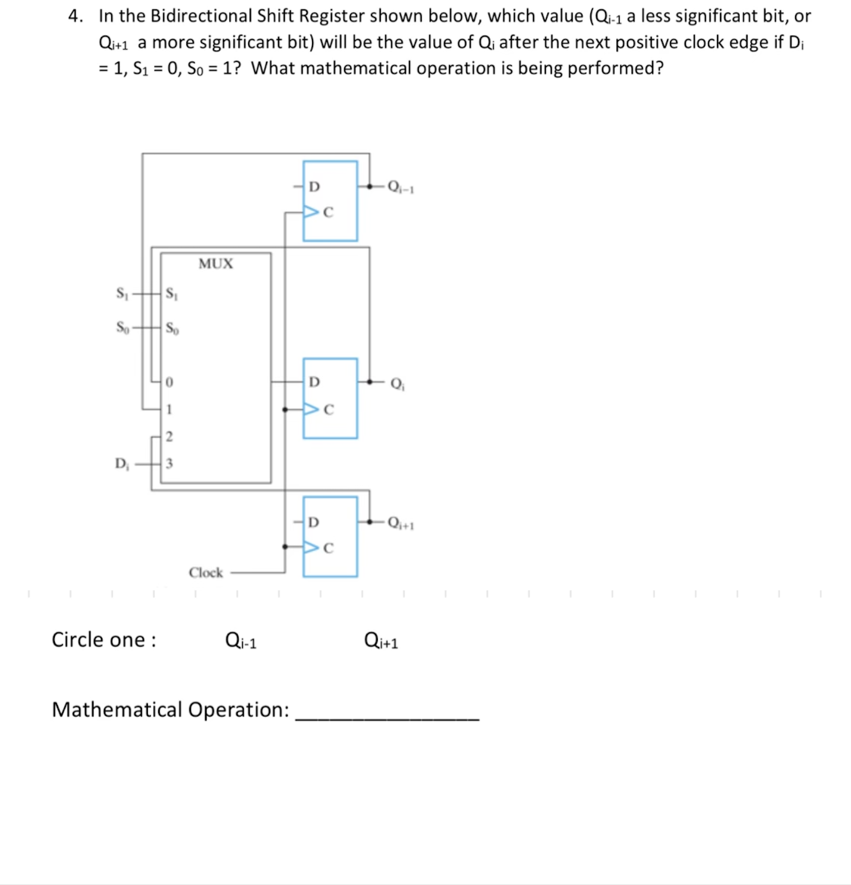Solved 4. In the Bidirectional Shift Register shown below, | Chegg.com