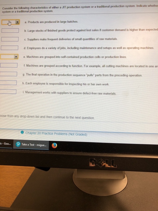 Solved traditional production system. Indicate whethe | Chegg.com