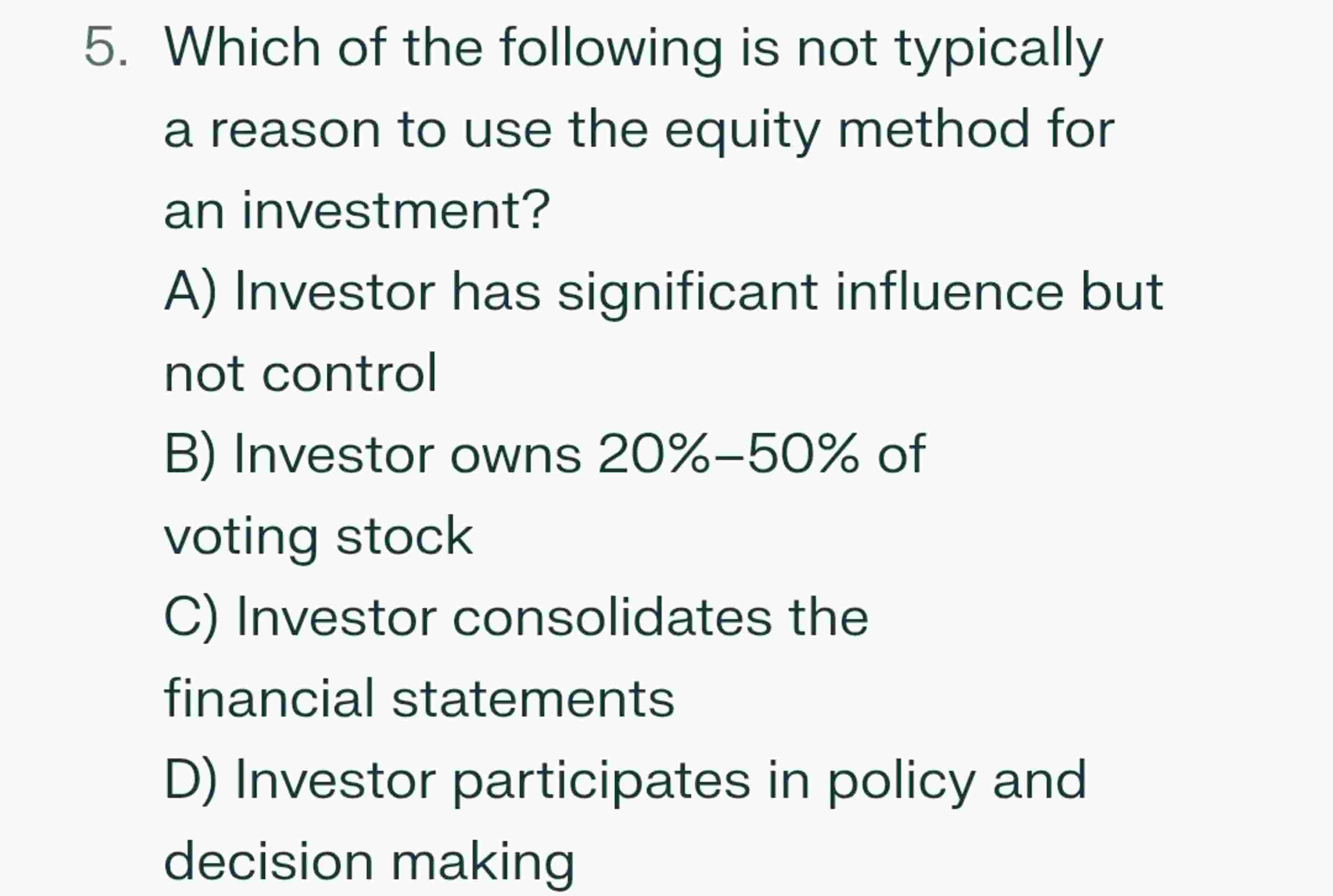 Solved 5. ﻿Which of the following is not typically a reason | Chegg.com