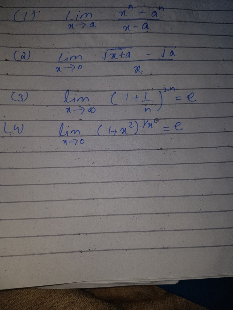 Solved Lim na an na n-a. Intal 2 - 0 1- TW lim (42²) In = e | Chegg.com