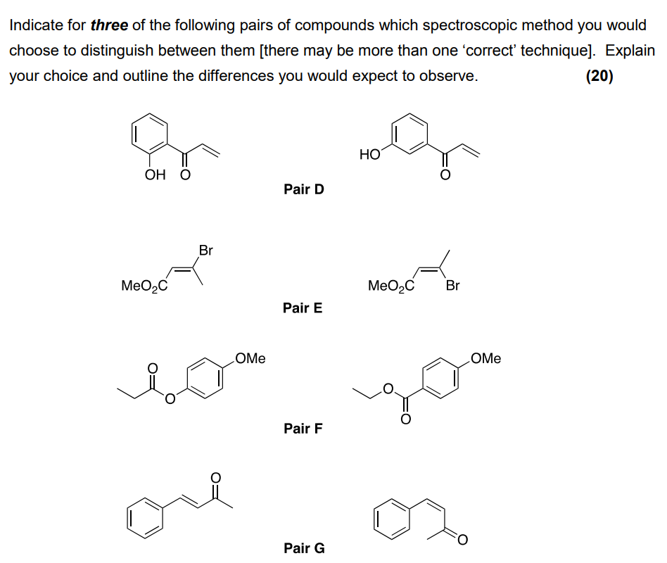 Solved Please distinguish between all the pairs in the | Chegg.com