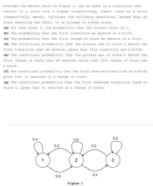 Solved Consider the Markov chain in Figure 1. Let us refer | Chegg.com Solved Consider the Markov chain in Figure 1. Let us refer | Chegg.com