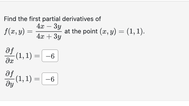 Solved Find the first partial derivatives | Chegg.com