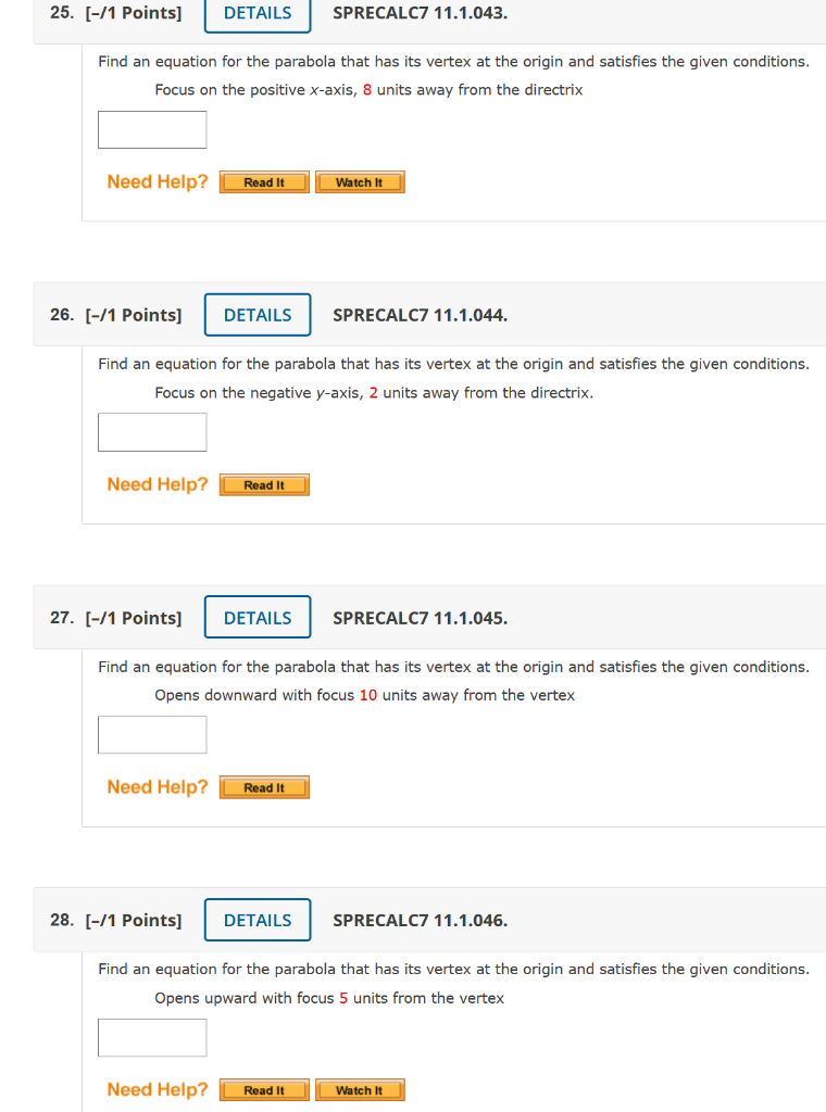 Solved 25. [-/1 Points] DETAILS SPRECALC7 11.1.043. Find an | Chegg.com