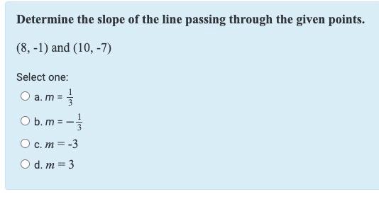 Solved Determine the slope of the line passing through the | Chegg.com