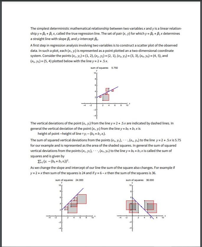 Solved The simplest deterministic mathematical relationship | Chegg.com