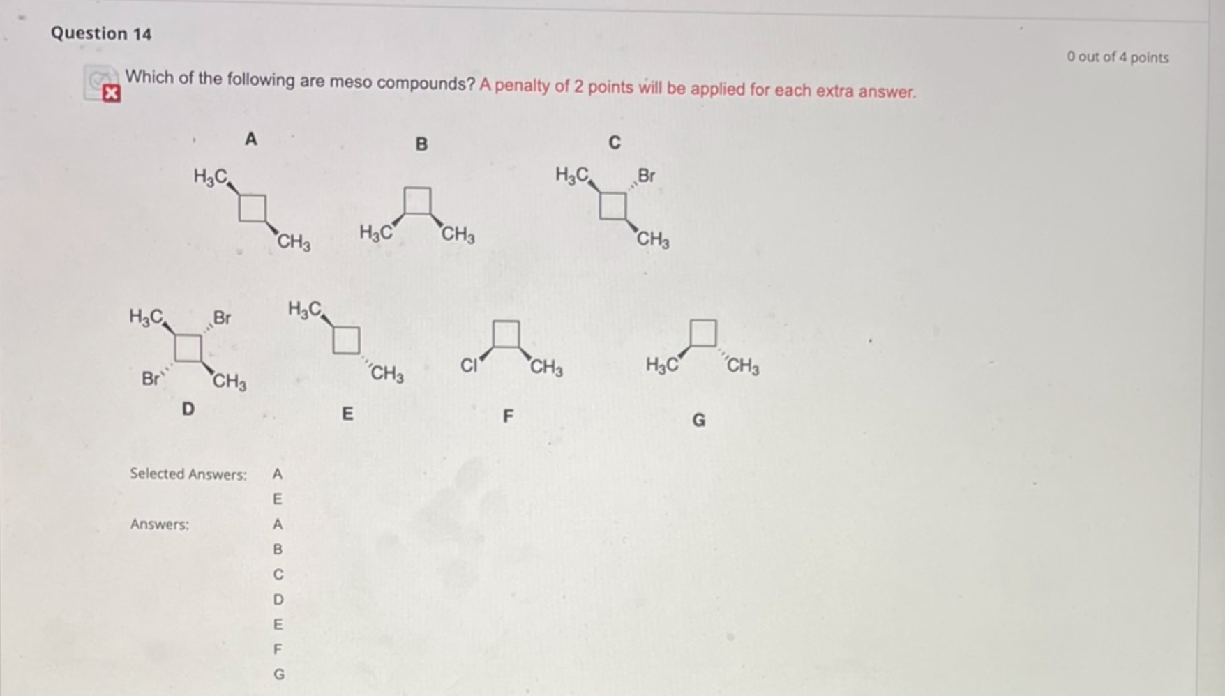 Solved Which of the following are meso compounds? A penalty | Chegg.com