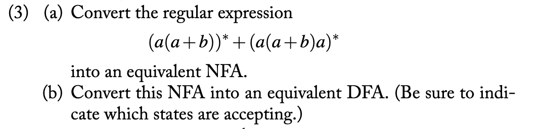 Solved 3) (a) Convert the regular expression | Chegg.com
