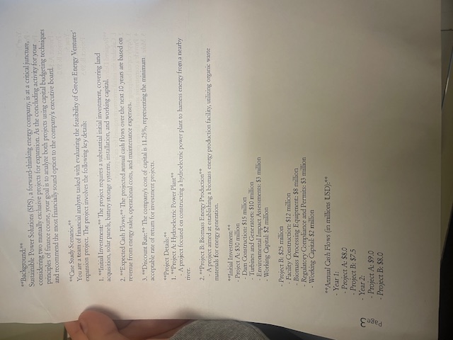 Solved Apply Capital Budgeting Techniques Npv ï Irr Chegg