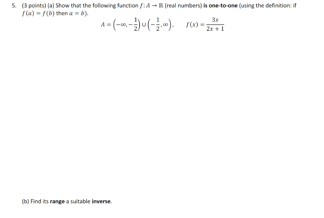 Solved 5. (3 points) (a) Show that the following function | Chegg.com