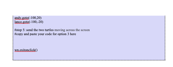Solved Turtle Races In this lab we are going to work step by | Chegg.com