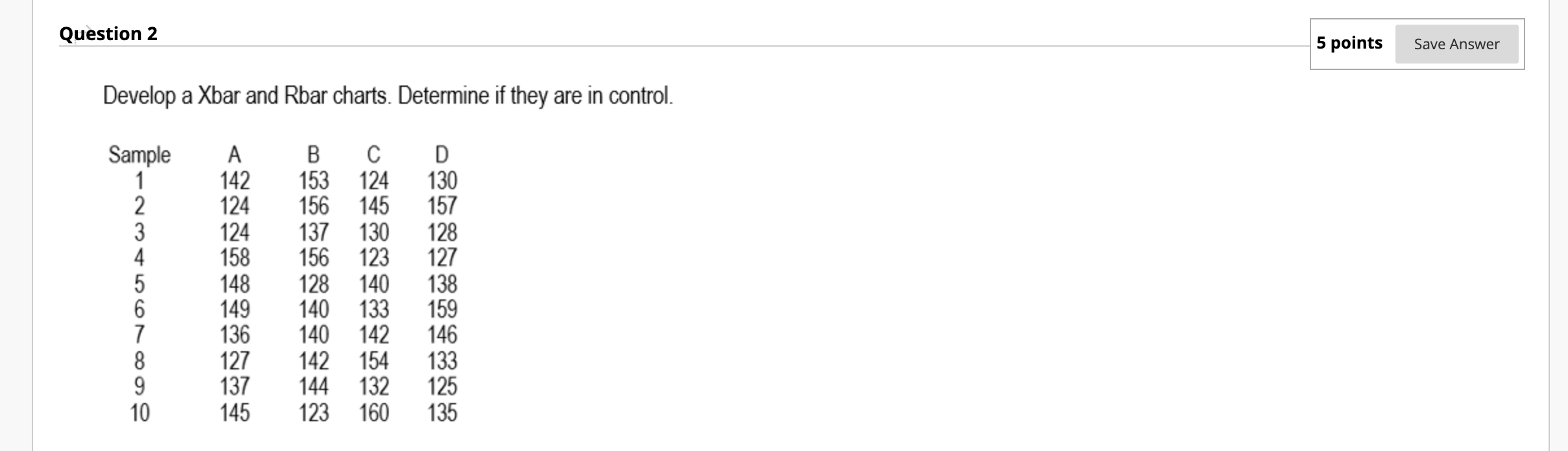 Solved 1. Determine the A2 factor and the estimate for the | Chegg.com