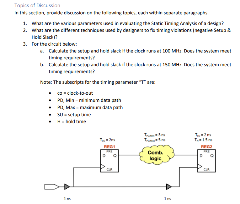 Solved Topics of Discussion In this section, provide | Chegg.com