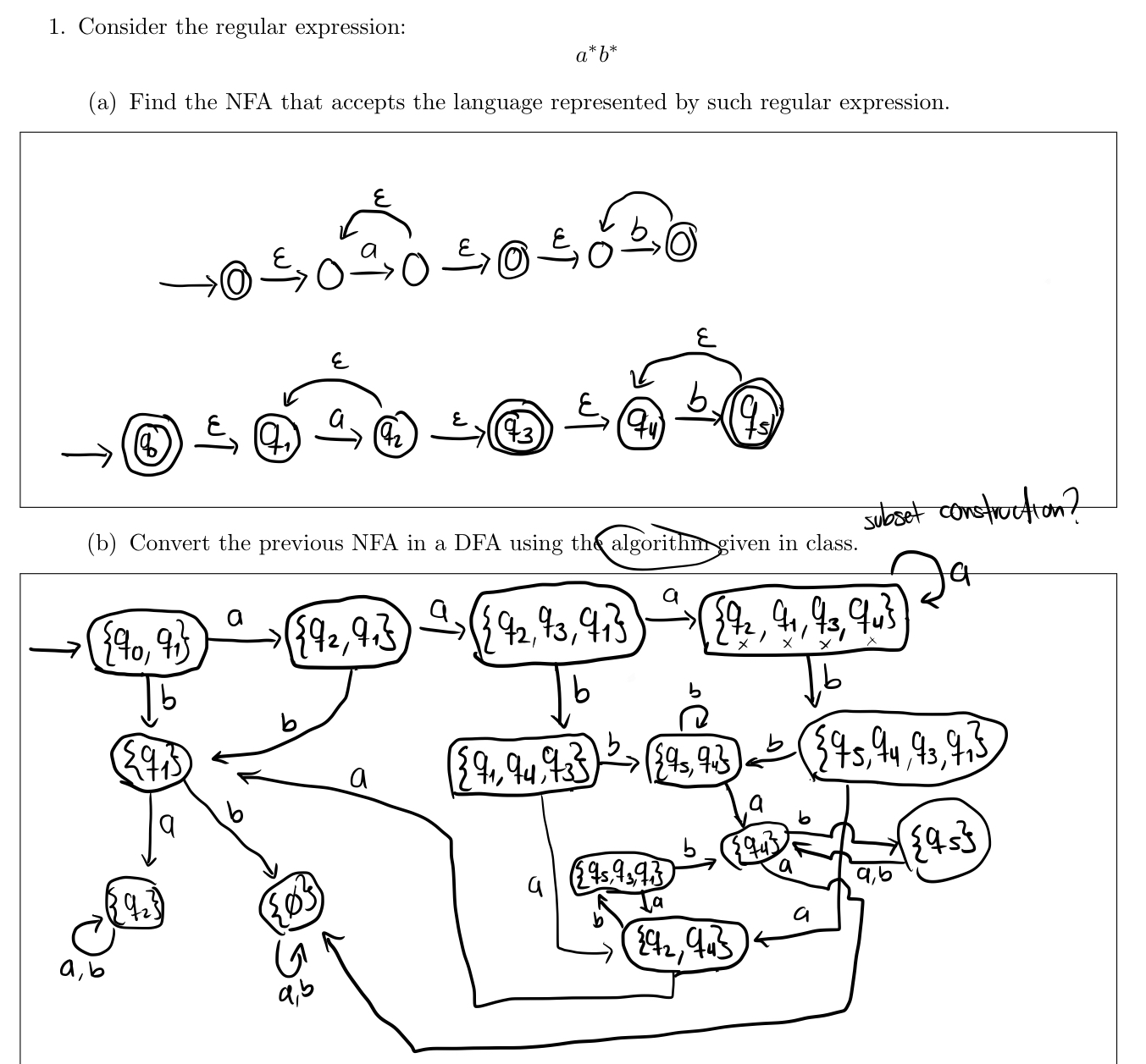 Solved Consider the regular expression: a^(**)b^(**) (a) | Chegg.com
