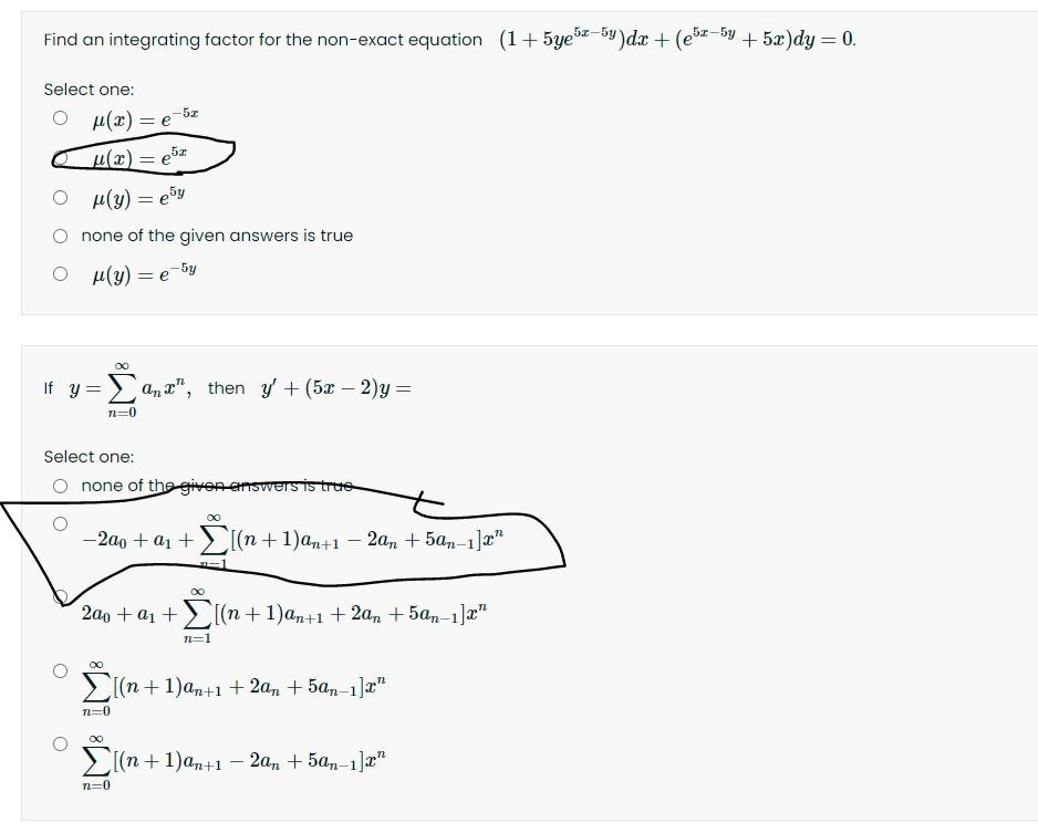 Solved Find an integrating factor for the non-exact equation | Chegg.com