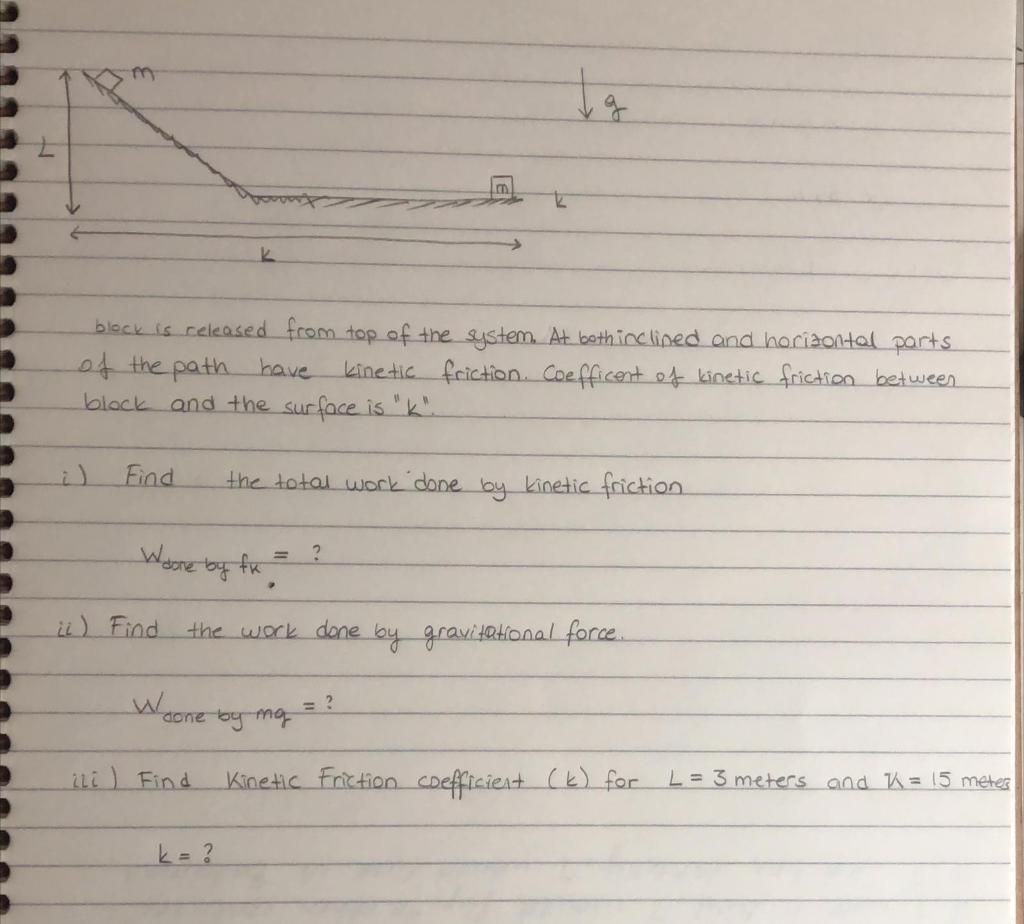 Solved ta block is released from top of the system. At both | Chegg.com