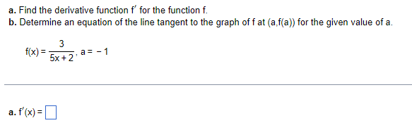 Solved a. Find the derivative function f′ for the function | Chegg.com