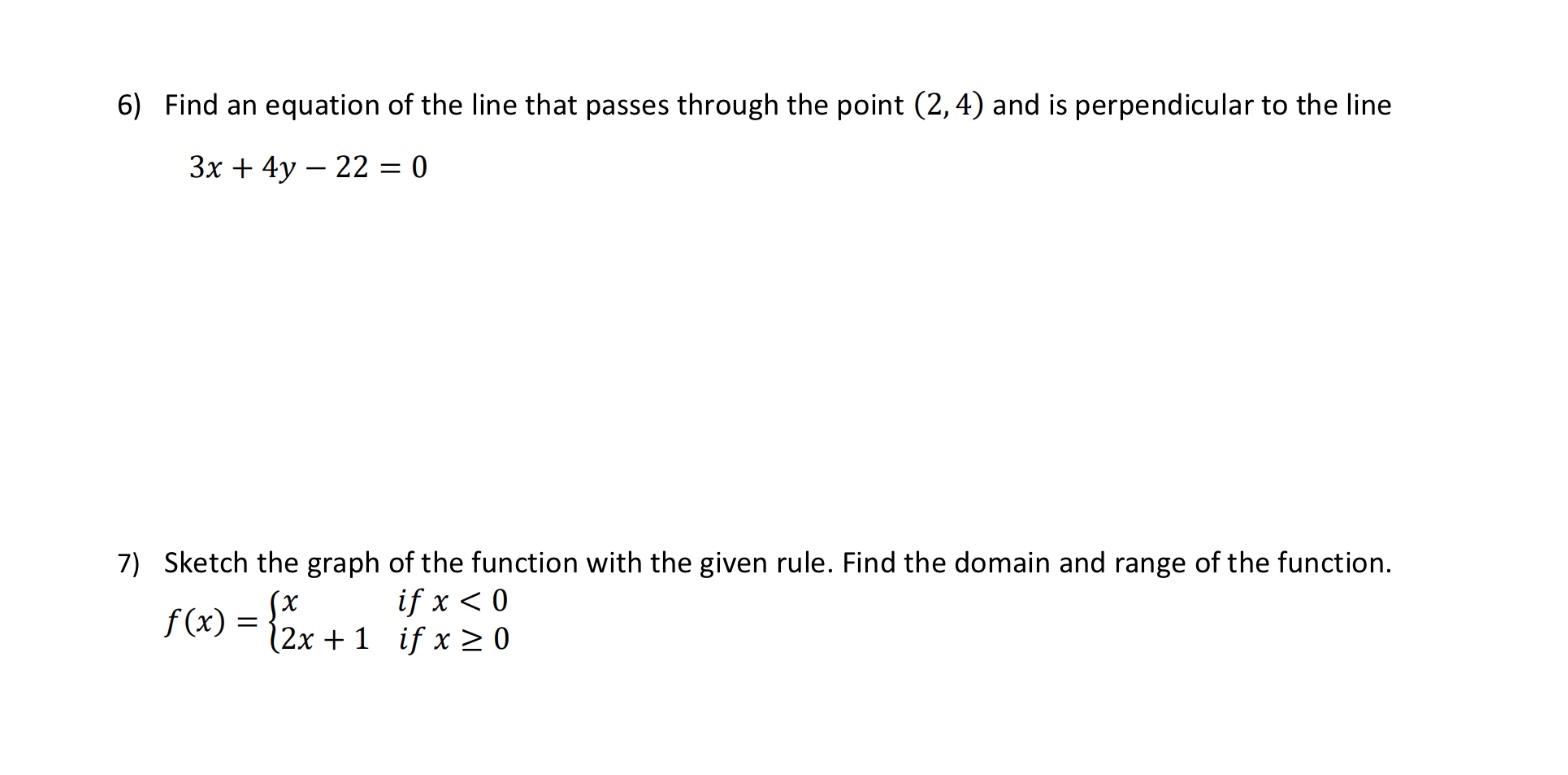 Solved 6) Find an equation of the line that passes through | Chegg.com