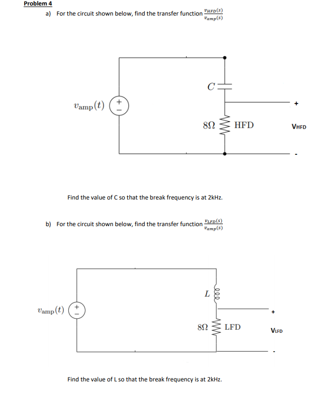 Solved Problem 4 HFD(S) a) For the circuit shown below, find | Chegg.com