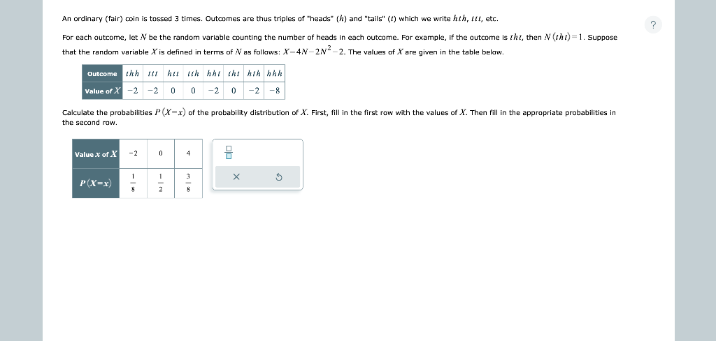 Solved An ordinary (fair) coin is tossed 3 times. Outcomes | Chegg.com