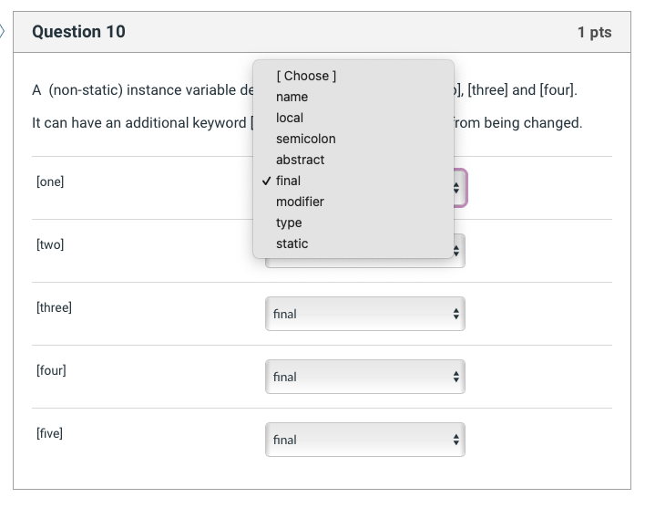 Solved A Non Static Instance Variable Declaration Consists 