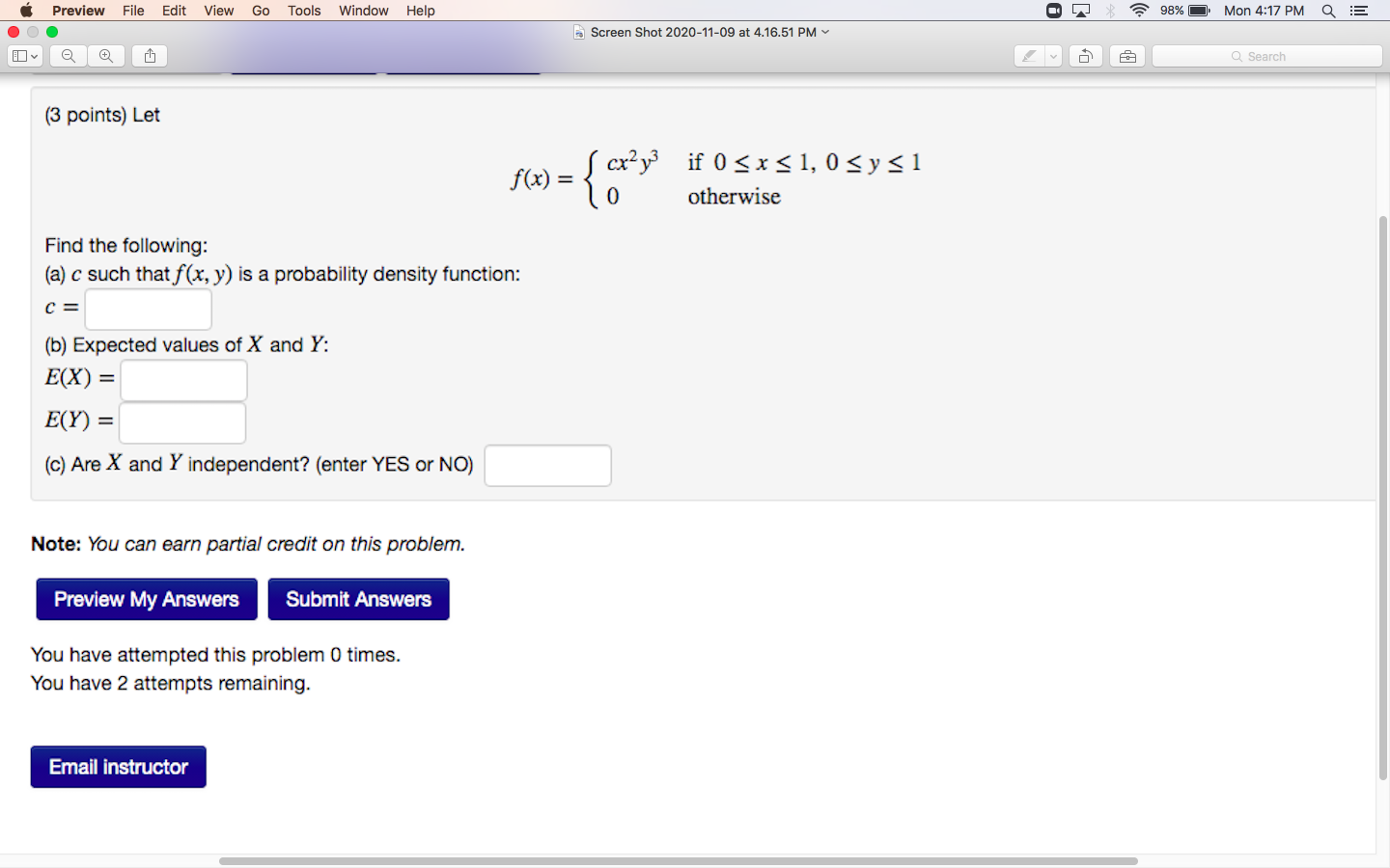 Solved Preview File Edit View Go Tools Window Help 98% Mon | Chegg.com