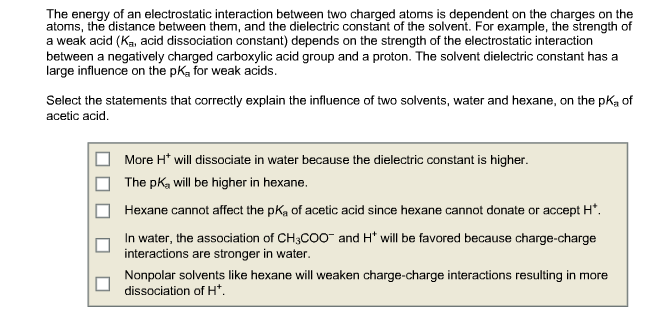 Solved The energy of an electrostatic interaction between | Chegg.com