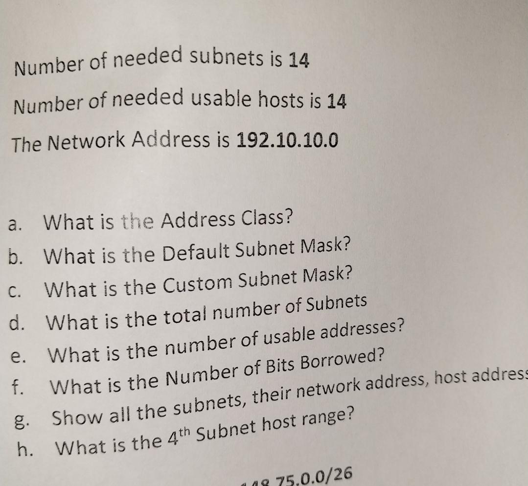 Solved Number Of Needed Subnets Is 14 Number Of Needed 5913