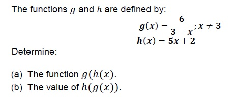 Solved The functions g and h are defined by: 6 g(x) 3 - x | Chegg.com